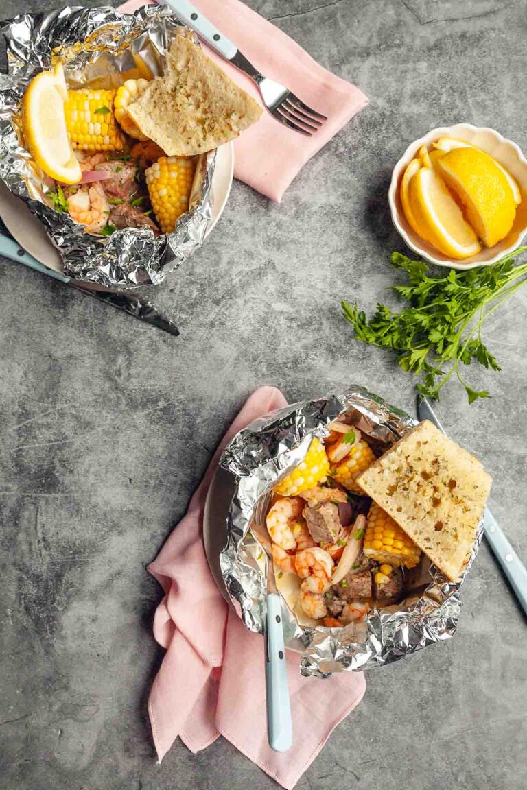 Surf and Turf Foil Packets - Camp.Grill.Eat.